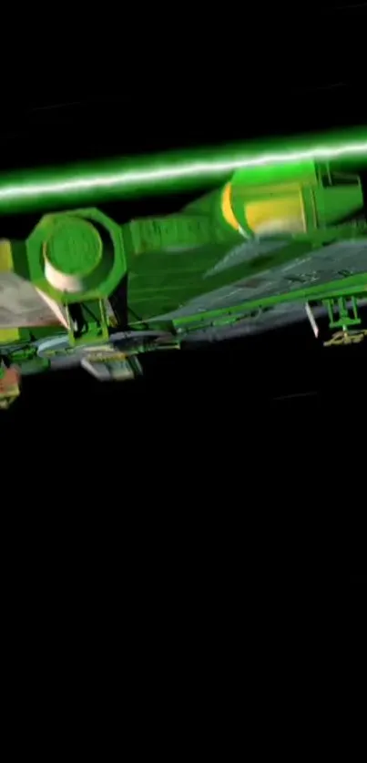 Futuristic Green Spaceship Design - free download