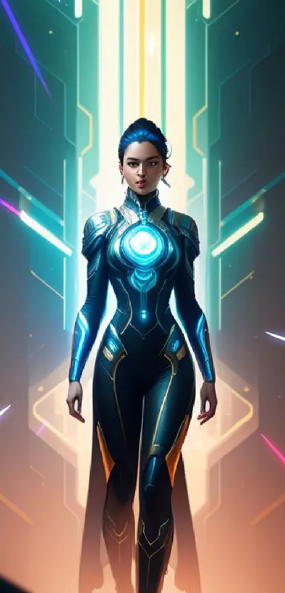 Futuristic Hero Phone Wallpaper - free download