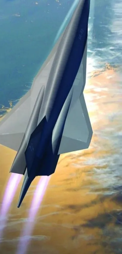 Futuristic Jet in Flight - free download