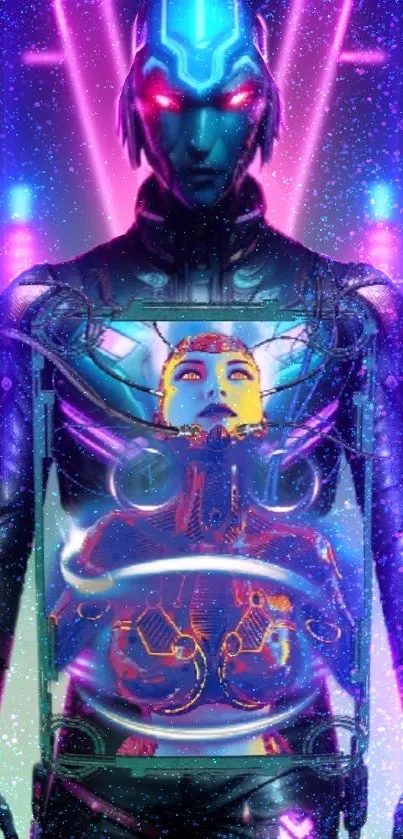 Futuristic Neon Android Art - free download