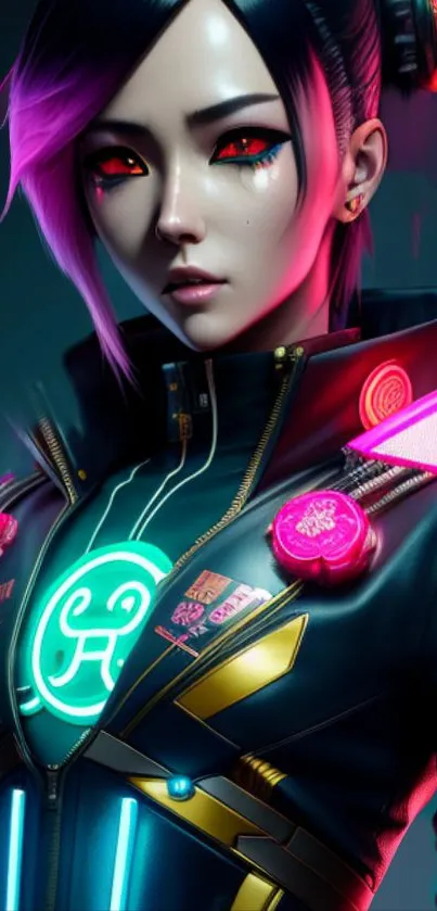 Futuristic Neon Anime Character - free download