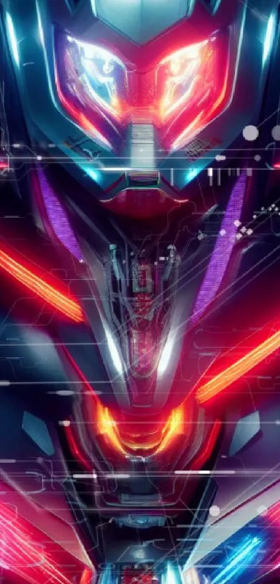 Futuristic Neon Armor Wallpaper - free download