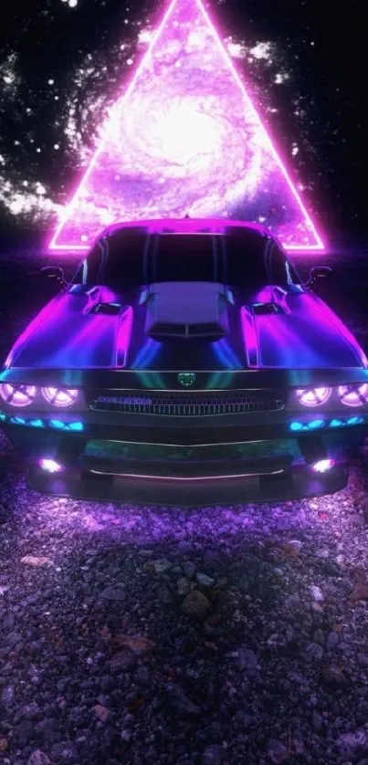 Futuristic Neon Car Wallpaper - free download