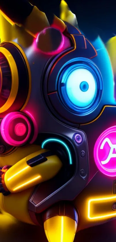 Futuristic Neon Cyber Creature Wallpaper - free download