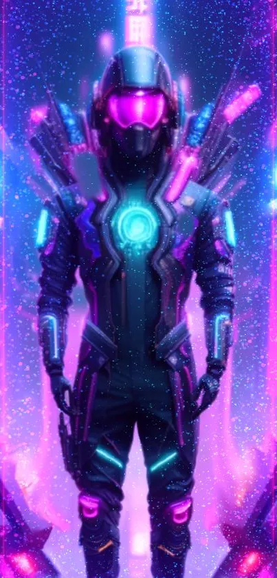 Futuristic Neon Cyber Soldier - free download