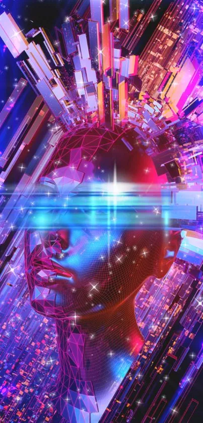 Futuristic Neon Digital Art Wallpaper - free download