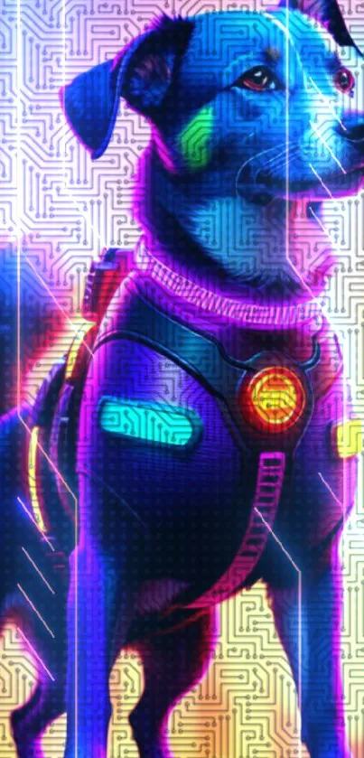 Futuristic Neon Dog Art - free download