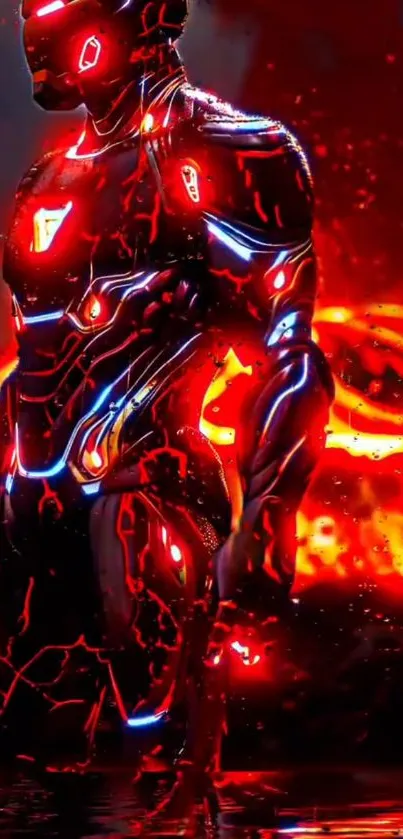 Futuristic Neon Hero Wallpaper - free download