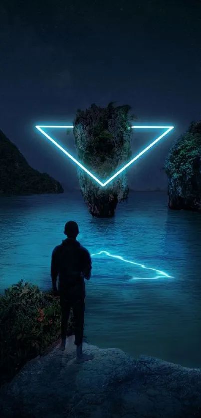 Futuristic Neon Island Wallpaper - free download