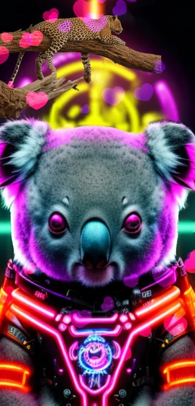 Futuristic Neon Koala Art - free download