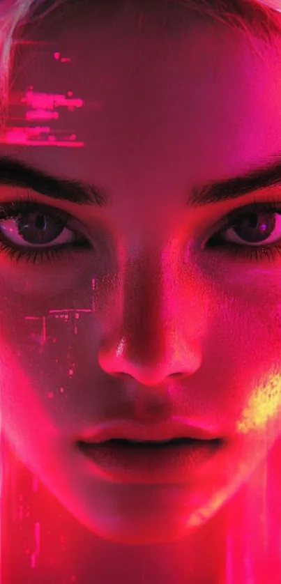 Futuristic Neon Portrait Wallpaper - free download