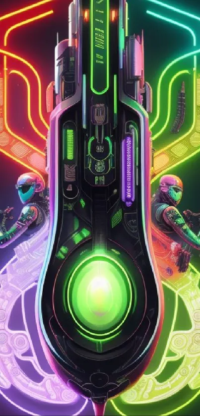 Futuristic Neon Sci-Fi Artwork - free download