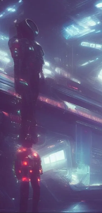 Futuristic Neon Sci-Fi Scene - free download