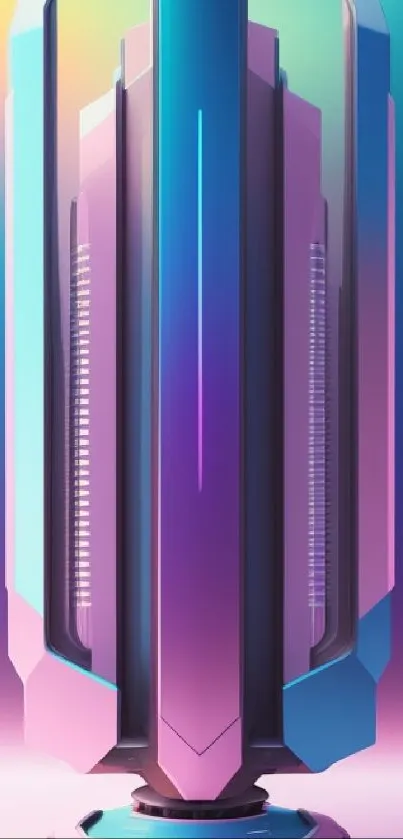 Futuristic Neon Tower Wallpaper - free download