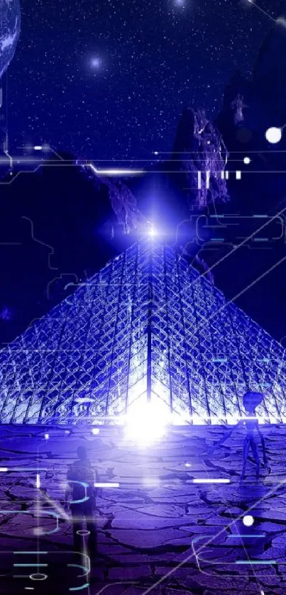 Futuristic Pyramid Landscape Wallpaper - free download