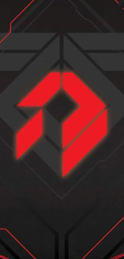 Futuristic Red Geometric Wallpaper - free download