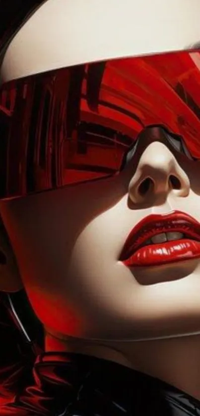 Futuristic Red Visor Portrait - free download