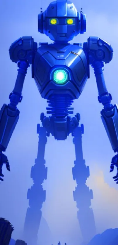 Futuristic Robot Blue Wallpaper - free download