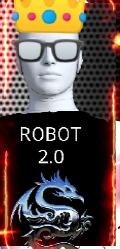 Futuristic Robot with Crown - free download