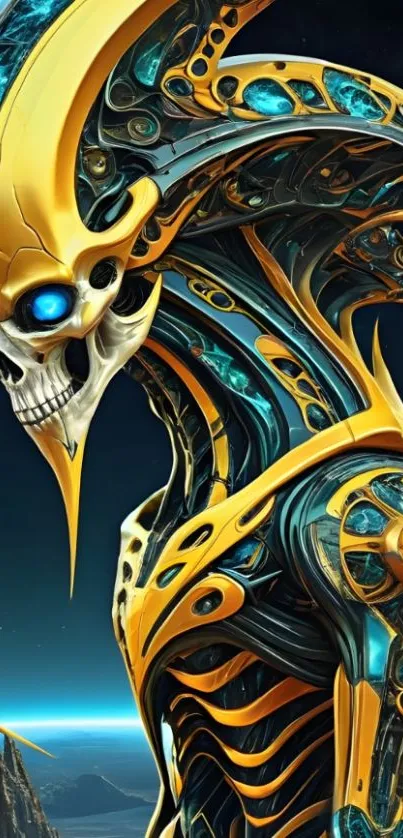 Futuristic Robotic Skull Wallpaper - free download