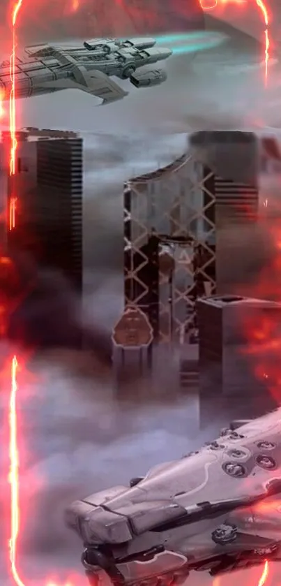 Futuristic Sci-Fi Skyline Wallpaper - free download