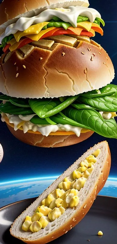 Futuristic Space Burger Art - free download