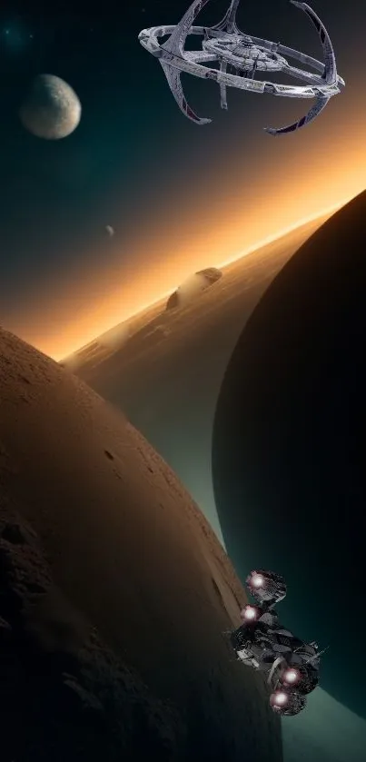 Futuristic Space Exploration Scene - free download