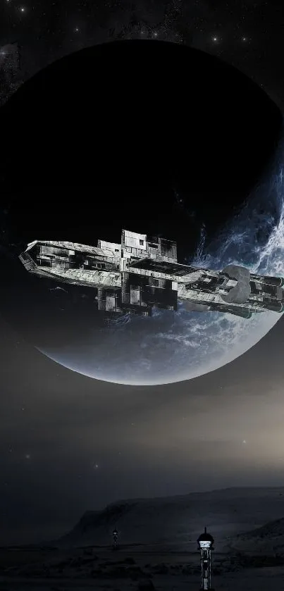 Futuristic Spacecraft Planet Scene - free download