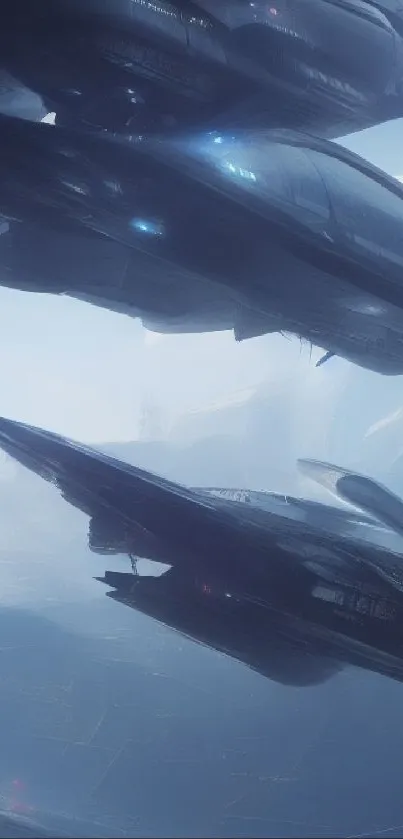 Futuristic Spaceship Fleet Wallpaper - free download