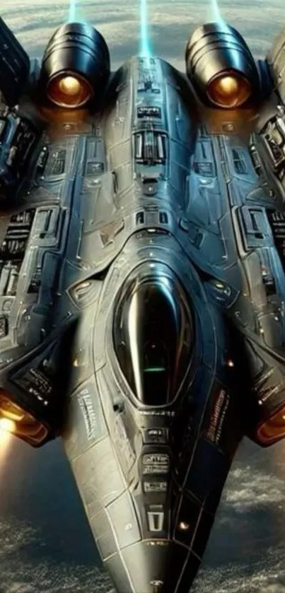 Futuristic Spaceship Jet Wallpaper - free download