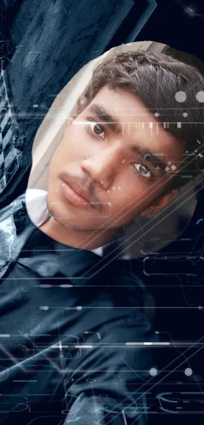 Futuristic Tech Portrait Wallpaper - free download