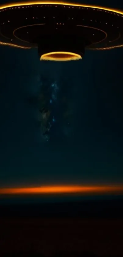 Futuristic UFO Night Wallpaper - free download