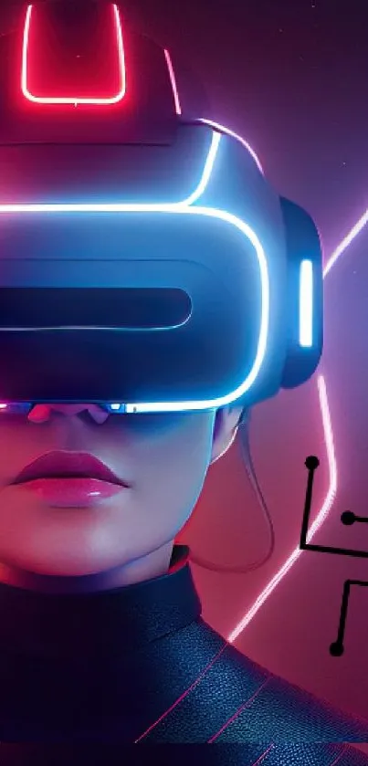 Futuristic VR Neon Wallpaper - free download