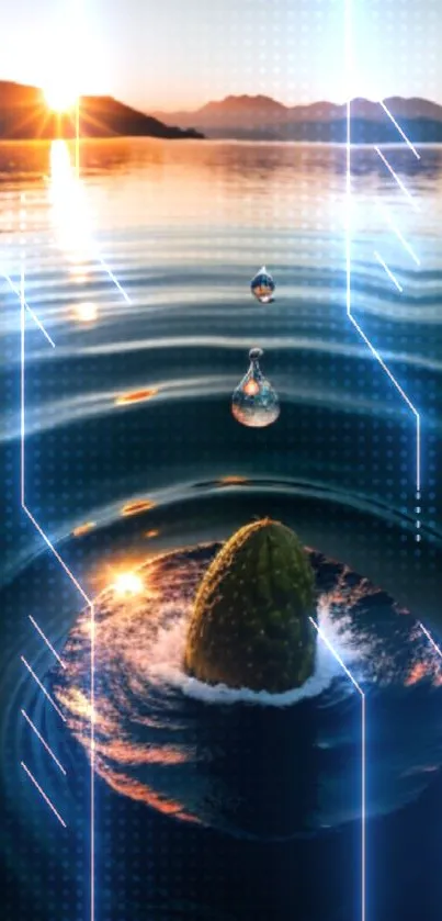 Futuristic Water Drop Wallpaper - free download