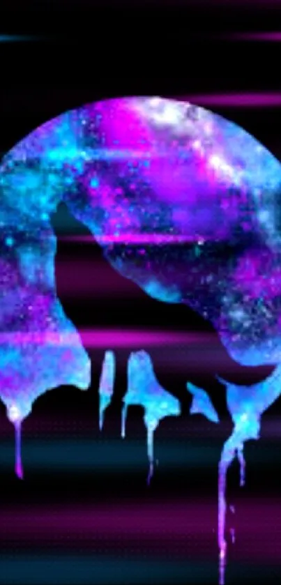 Galaxy Wolf Howling Wallpaper - free download