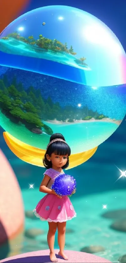 Girl with Magical Orb - free download
