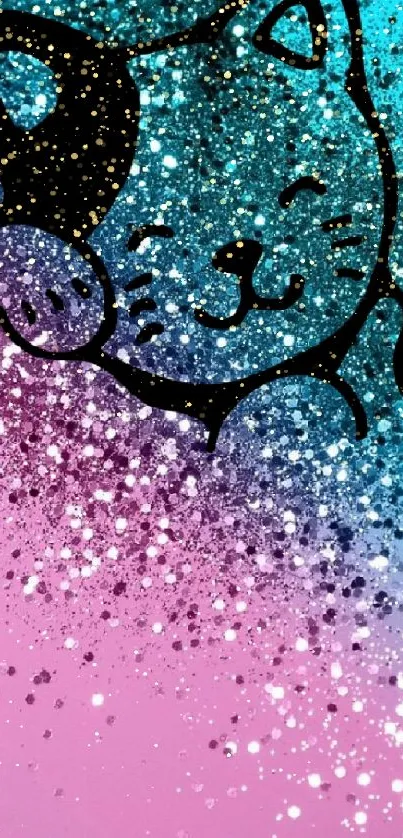 Glitter Cat Gradient Background - free download