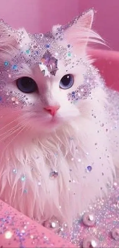 Glittering Cat in Pink Glitter - free download