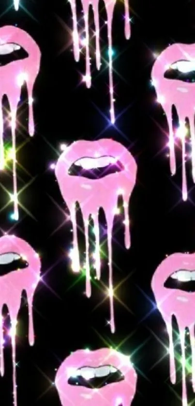 Glossy Dripping Lips Wallpaper - free download