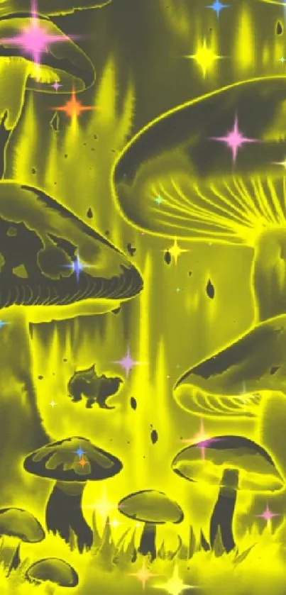 Glow Mushroom Fantasy Wallpaper - free download