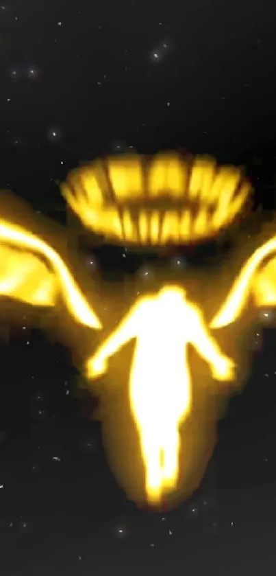 Glowing Angel Silhouette Wallpaper - free download