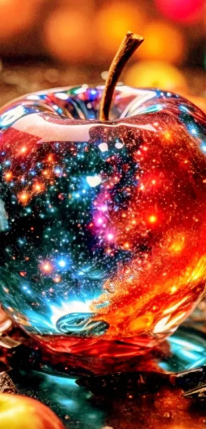 Glowing Cosmic Apple Wallpaper - free download