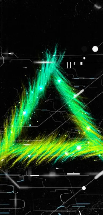 Glowing Electric Triangle Art - free download