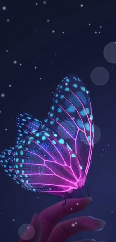 Glowing Neon Butterfly Wallpaper - free download