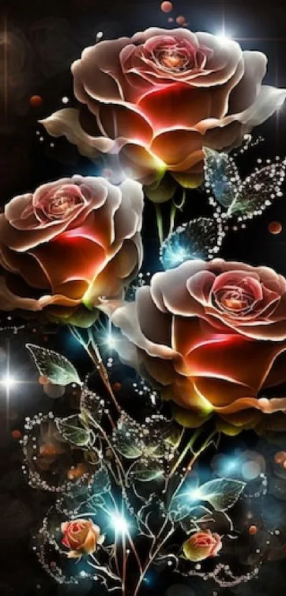 Glowing Rose Art Wallpaper - free download