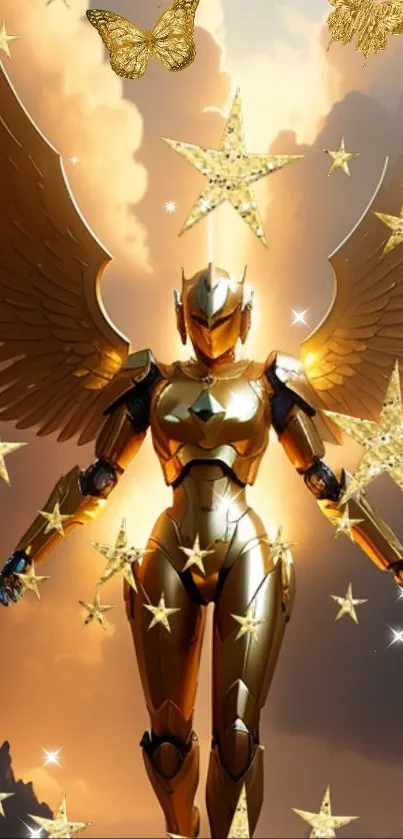 Golden Angelic Warrior Wallpaper - free download