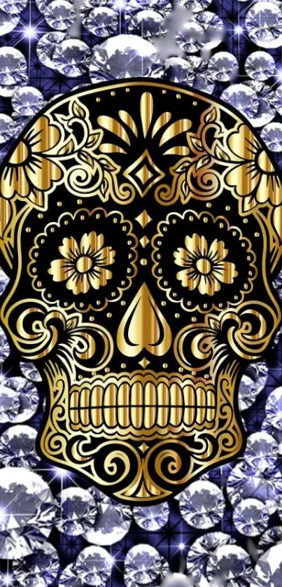Golden Skull Diamond Wallpaper - free download