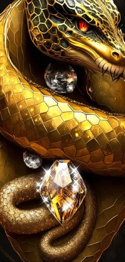 Golden Snake Jewel Wallpaper - free download
