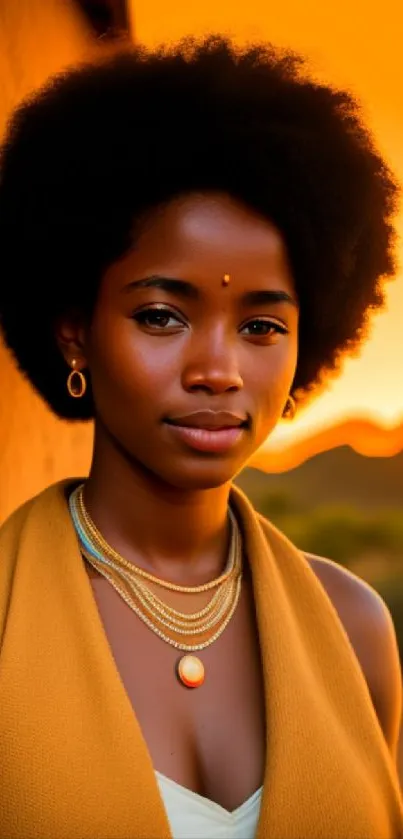 Golden Sunset Portrait Wallpaper - free download
