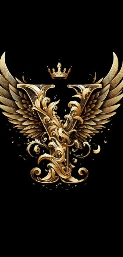 Golden Winged Emblem Wallpaper - free download